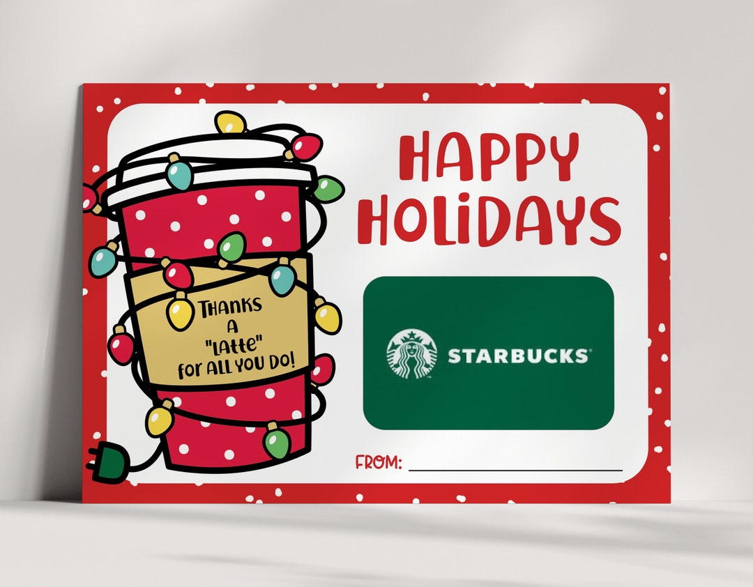 Coffee Gift Card Holder - Happy Holidays - Printable - Christmas ...
