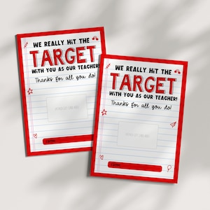 Teacher Target Gift Card Holder - Teacher Appreciation - Teacher Thank ...