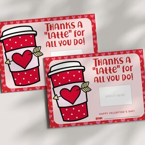 Coffee Gift Card Holder - Happy Valentines Day - Printable - Valentine ...