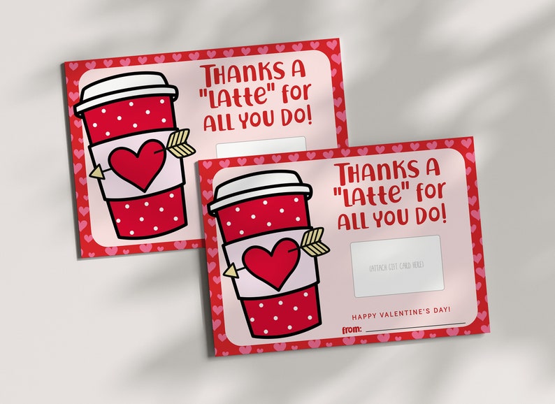 Coffee Gift Card Holder - Happy Valentines Day - Printable - Valentine ...