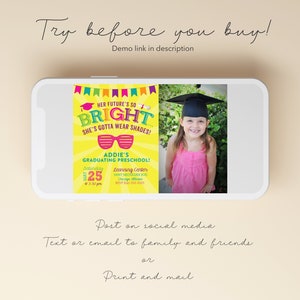 Preschool Graduation Invitation - Girl Kindergarten Graduation - Future ...