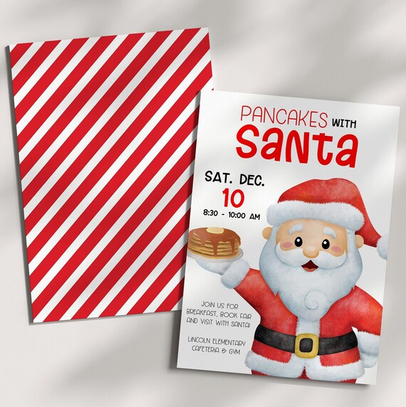 Plantilla De Desayuno Con Santa
