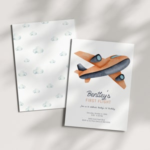 Airplane Birthday Invitation - 1st Birthday Airplane Party Invite ...