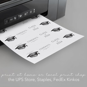 Graduation Cupcake Toppers, Class of 2024, Printable, Stickers, Black ...