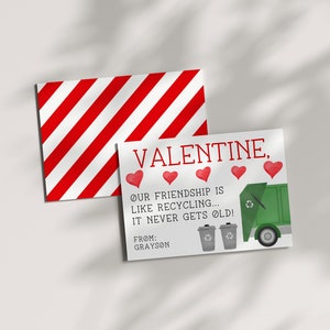 Garbage Truck Valentine Cards - PRINTABLE - Recycling - Trash Truck ...