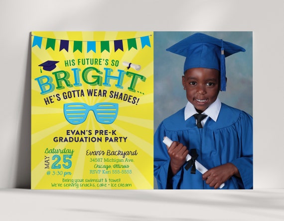 Preschool Graduation Invitation - Boy Kindergarten Graduation - Future ...