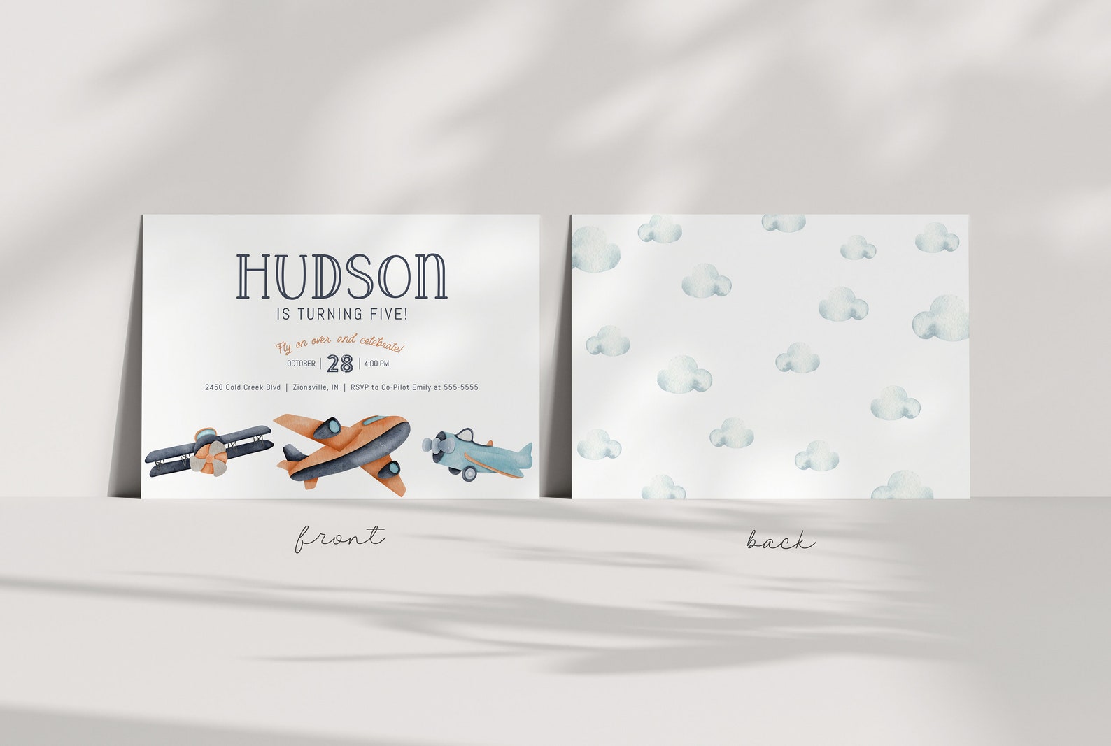 Airplane Birthday Invitation - Vintage, Retro, Fly on Over, Editable ...