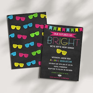 Neon Middle School Graduation Invitation - Glow in the Dark - Future is ...