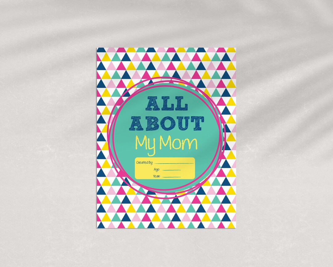 Mothers Day Gift From Kids - All About My Mom Book - Questions About ...