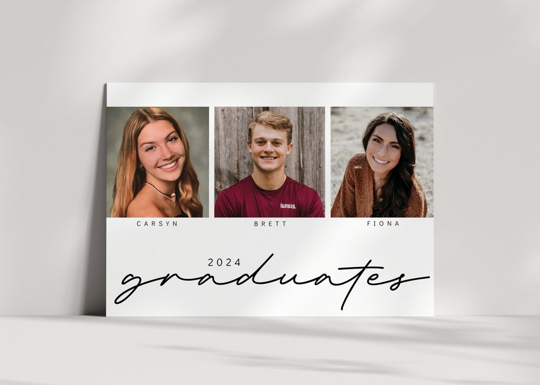 Joint Graduation Party Invitation - Three Person Grad Party Invite ...
