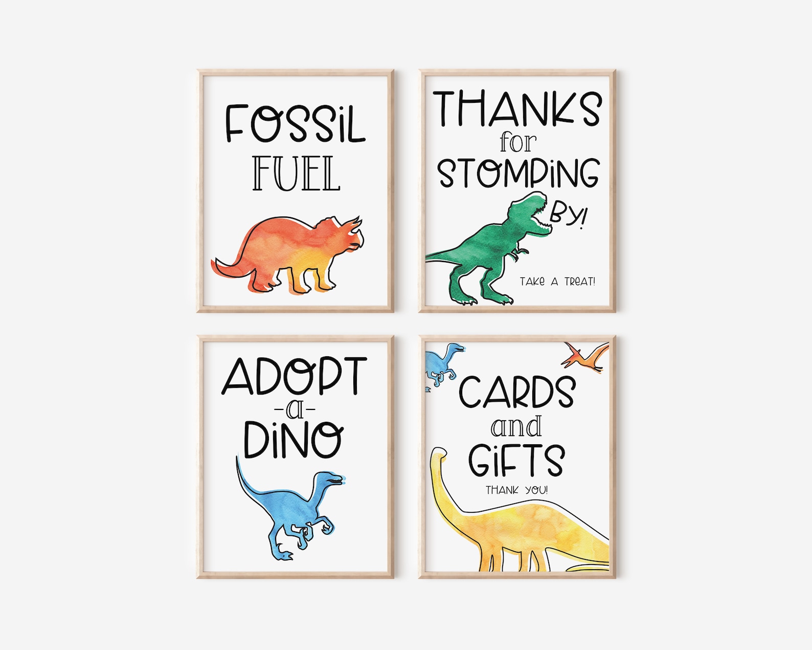 Dinosaur Party Signs - Fossil Fuel - Adopt a Dino - Favor Sign - Dino ...