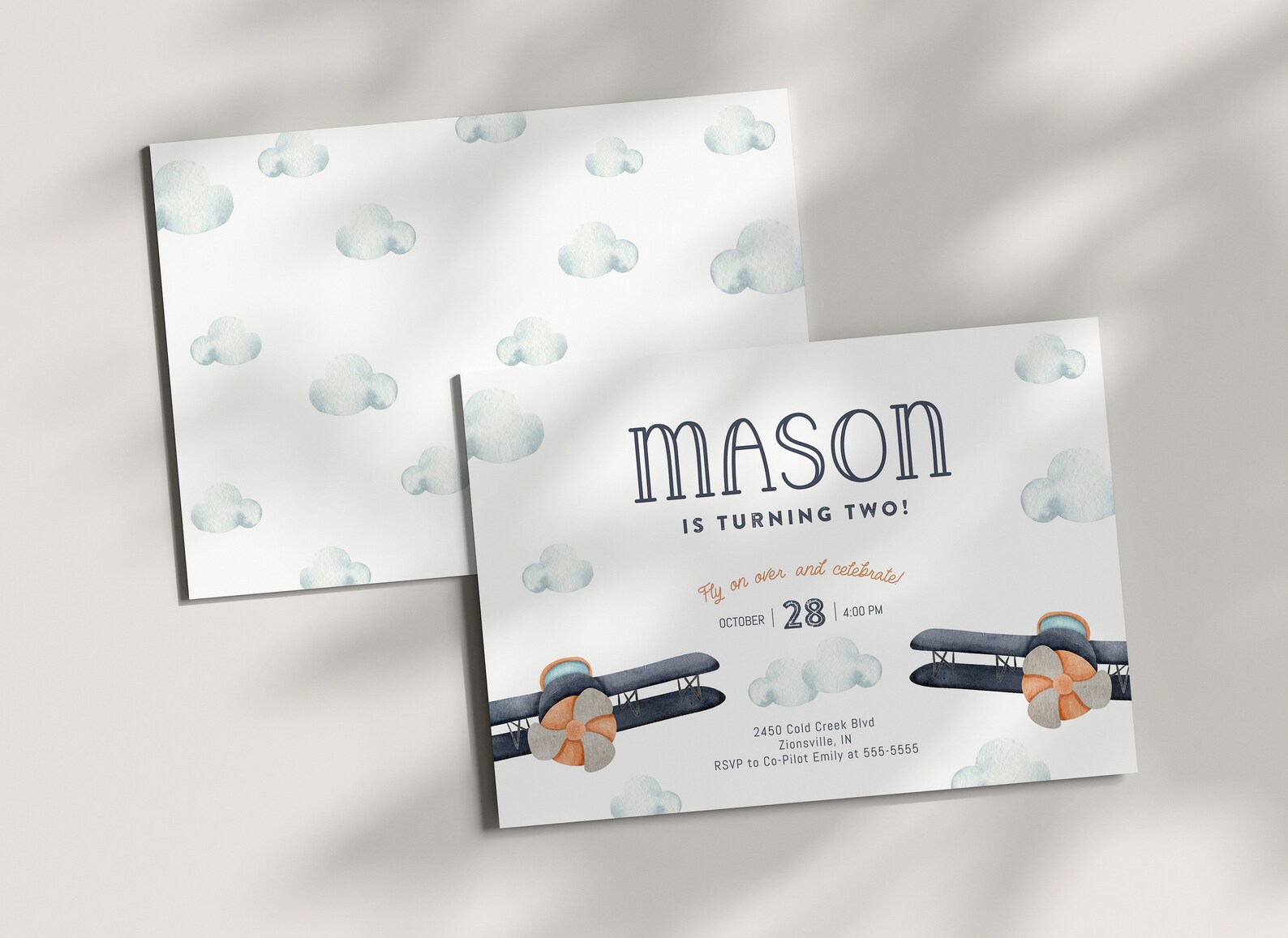 Airplane Birthday Invitation Vintage Retro Fly on Over - Etsy