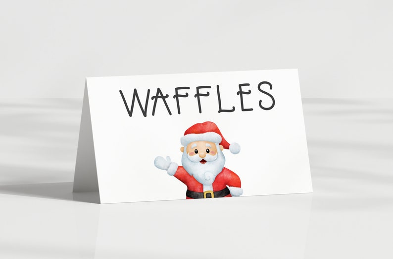 Editable Santa Christmas Party Food Tent Cards Place Card - Etsy