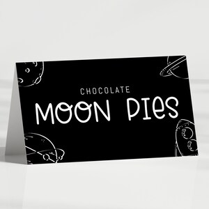 Space Party Favor Tag - Outer Space - Black and White - Two the Moon ...