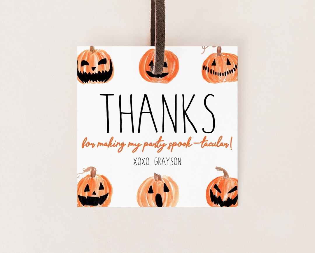 Boo is Two Party Favor Tag - Halloween Birthday - Spooky Pumpkins ...
