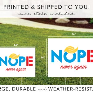 Nope Never Again Anti-trump Yard Sign, Funny Liberal Yard Sign, Anti ...