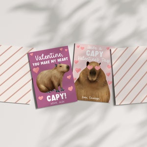 Capybara Valentine - Funny Punny Kids Valentine - Cute Animal - Capy ...