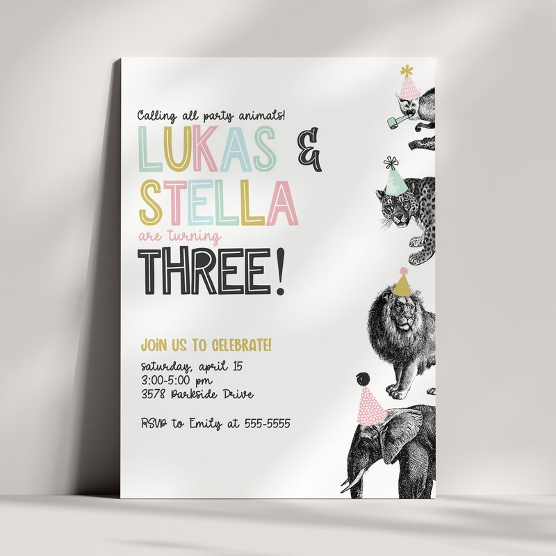 Party Animal Invite - Etsy