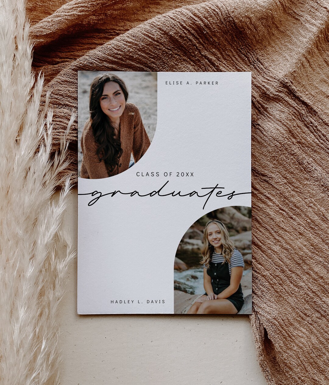 Joint Graduation Party Invitation - Two Person Grad Party Invite ...