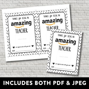Amazon Gift Card Holder - Teacher Appreciation Gift - Printable ...