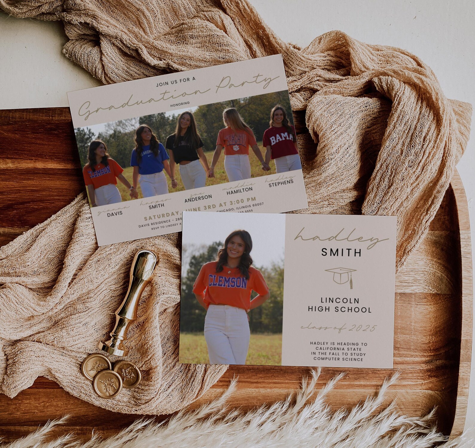 Joint Graduation Party Invitation - Five Person Grad Party Invite ...