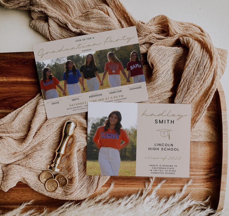 Joint Graduation Party Invitation - Five Person Grad Party Invite ...