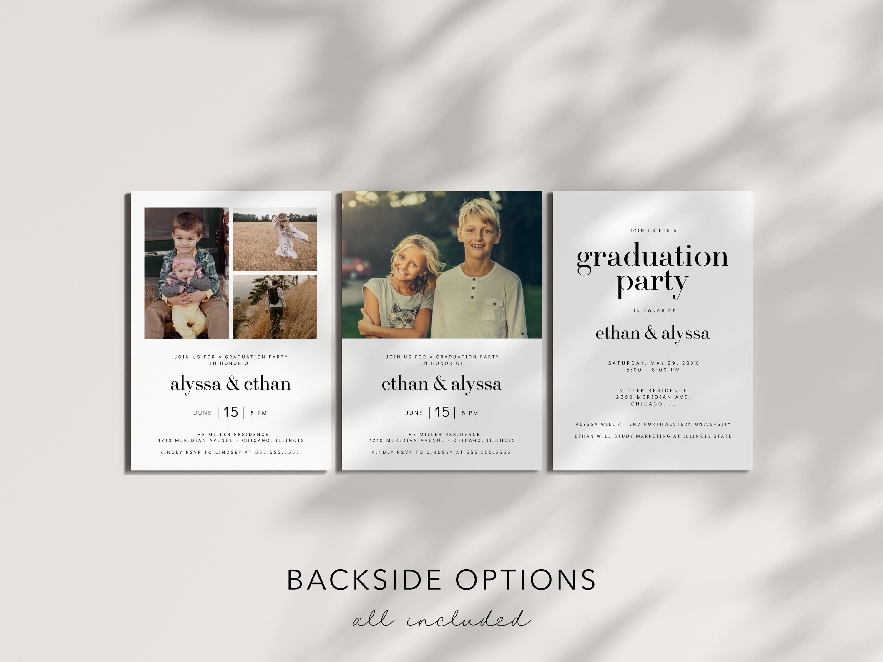 Joint Graduation Party Invitation - Two Person Grad Party Invite ...
