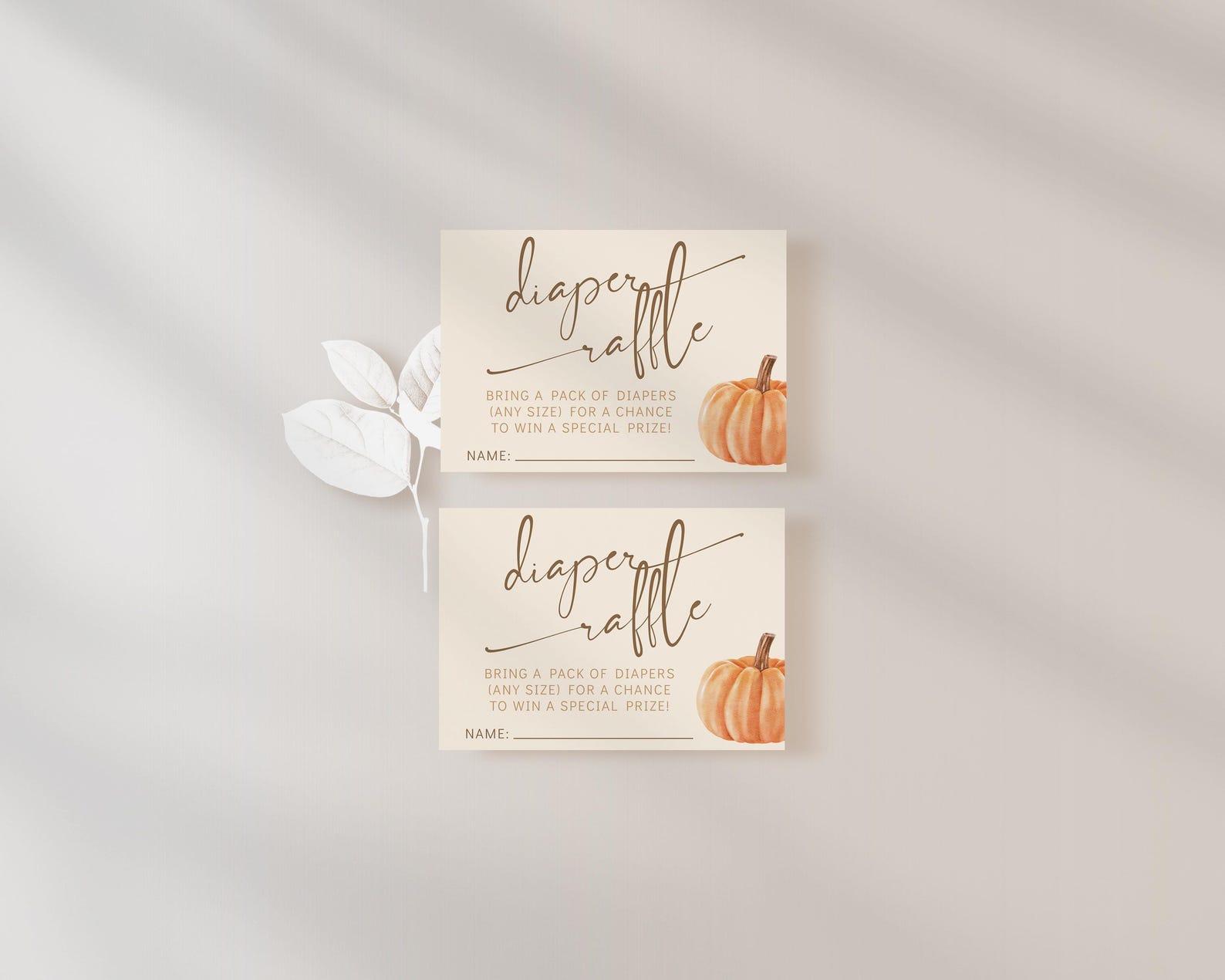 Pumpkin Diaper Raffle - Our Little Pumpkin Baby Shower - Editable ...