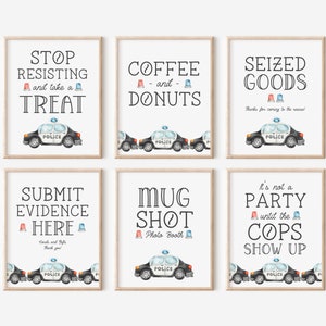 Police Party Sign - Police Car - Policeman Cop Birthday Welcome Sign ...