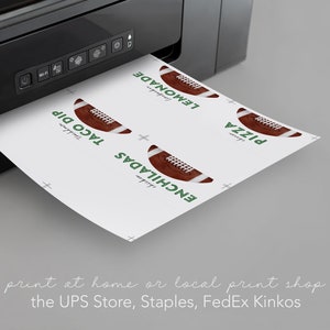 Football Party Tent Cards, Football Birthday Food Labels, First Down ...