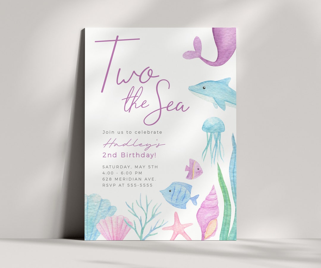 Two the Sea Invitation - Under the Sea Party - 2nd Birthday Invitation ...