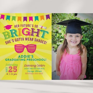 Preschool Graduation Invitation - Girl Kindergarten Graduation - Future ...