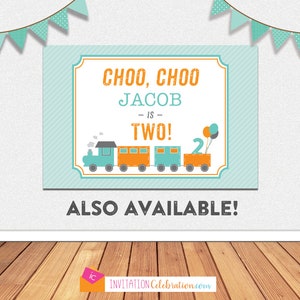 Pink Train Party Backdrop - Girl Birthday Train Poster - Personalized ...