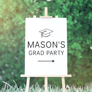 Grad Party Direction Sign, Graduation Party Entrance Sign With Arrow ...