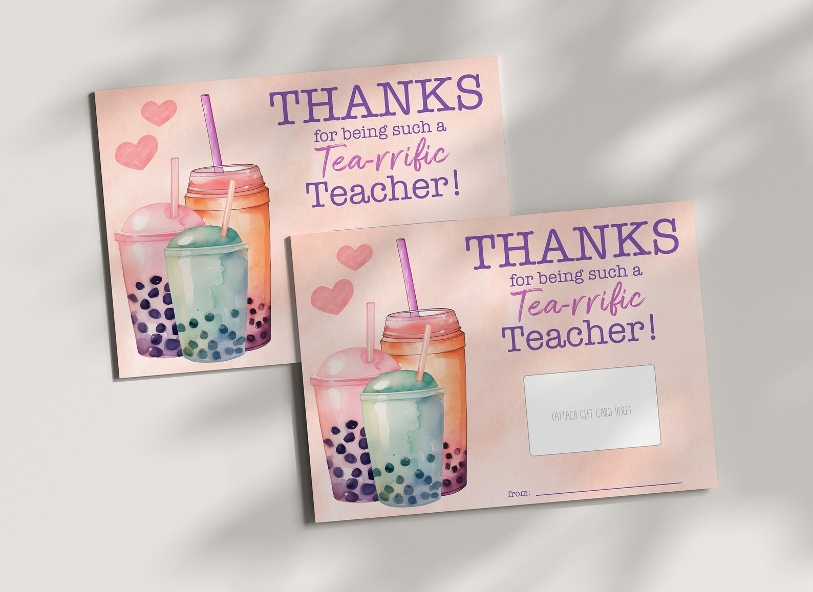 Teacher Appreciation Boba Tea Gift Card Holder Bubble Tea - Etsy