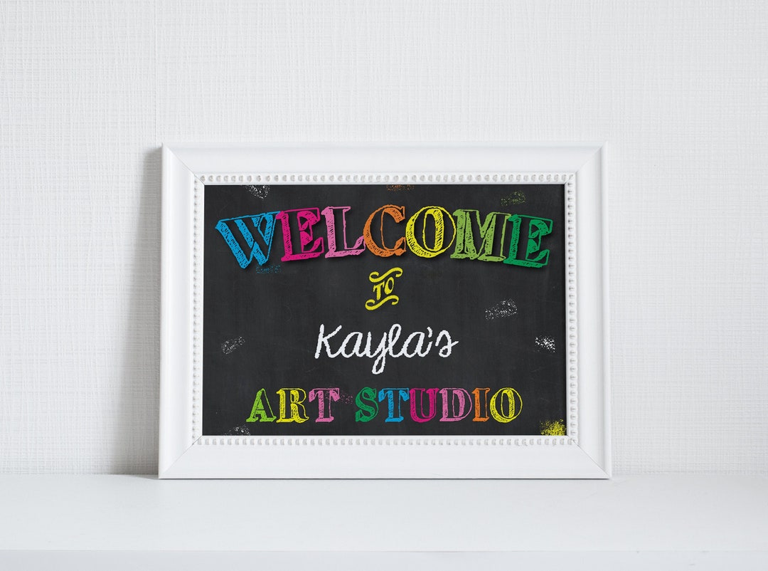 Painting Art Party Welcome Sign - PRINTABLE - Chalkboard - Birthday ...
