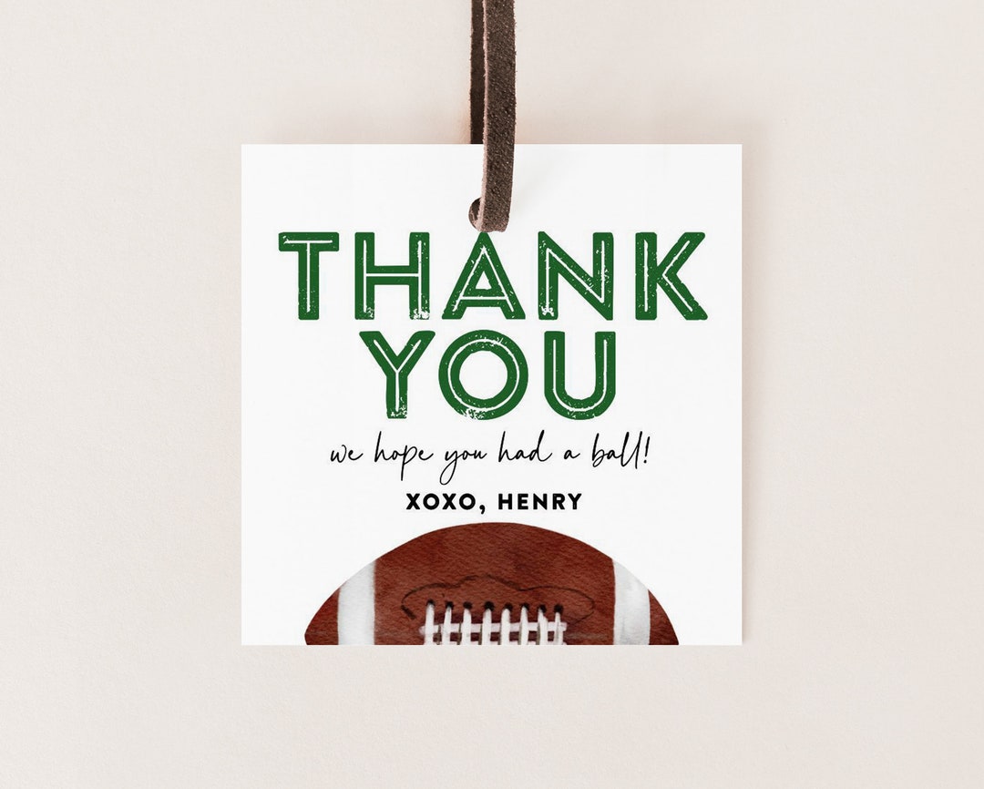 Football Party Favor Tag - First Year Down Birthday - Minimalist ...