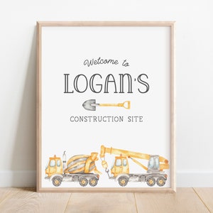 Construction Party Sign - Construction Trucks - Construction Birthday ...