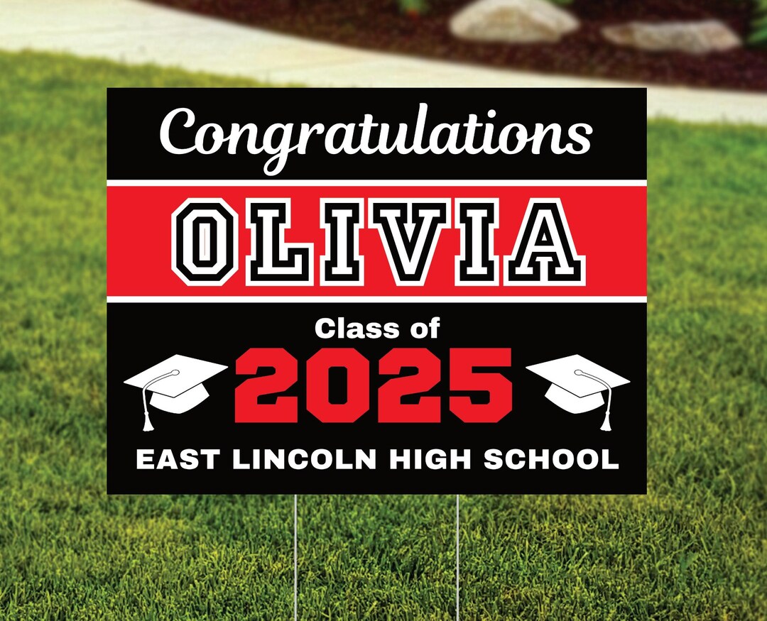 Large Graduation Yard Sign - Class of 2025, Outdoor Sign, Senior Yard ...