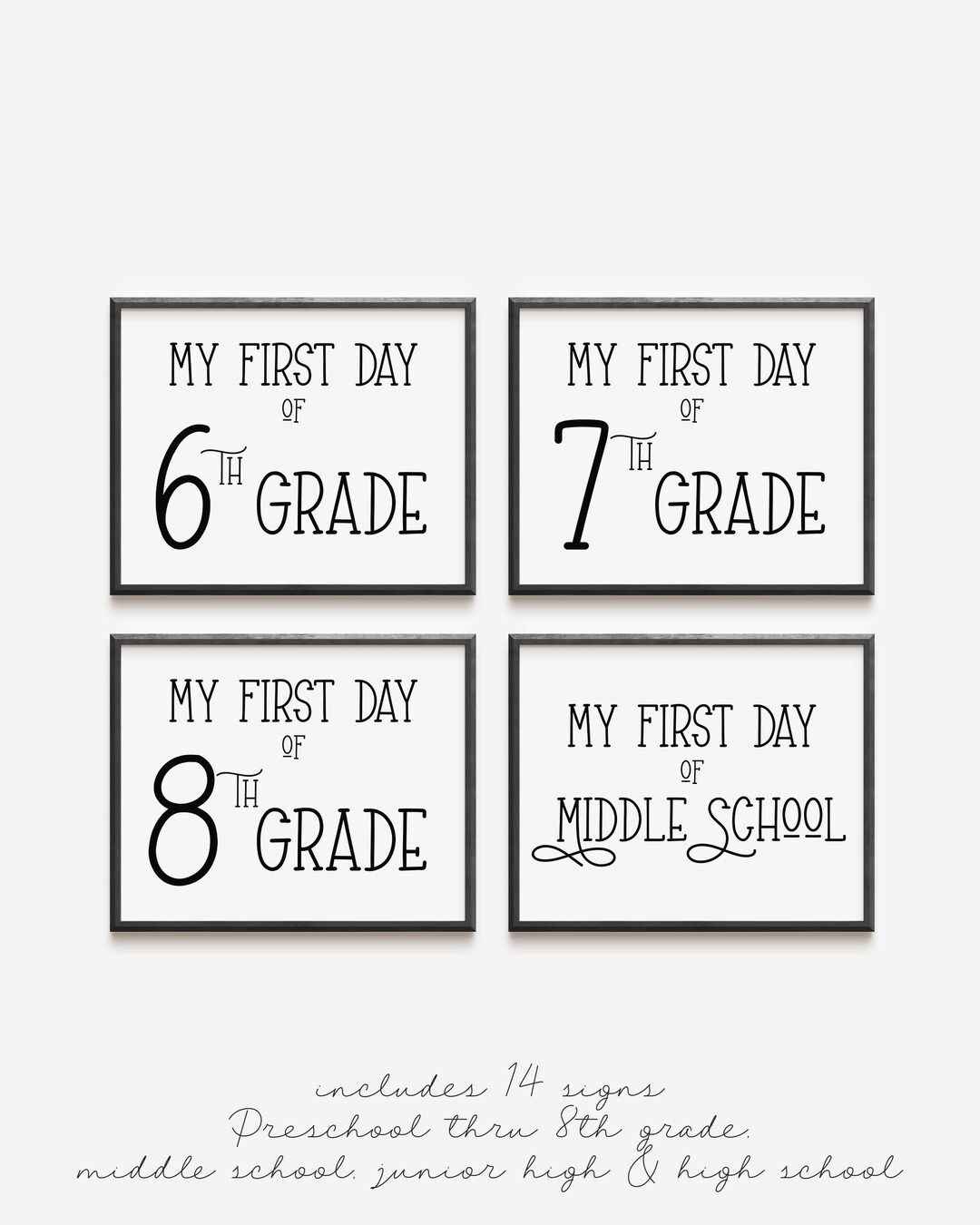 My First Day of School Sign - Middle School, Junior High - Printable ...