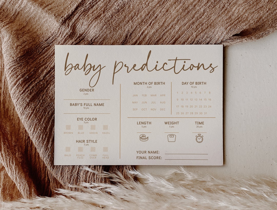 Baby Predictions Game - Contest - Gender Reveal Games - Boho Baby ...
