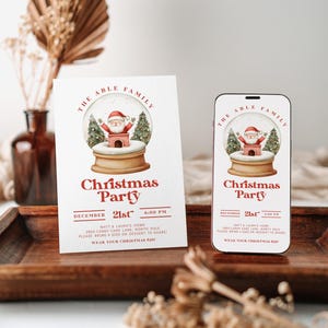 Editable Christmas Party Invitation - Family Christmas Party Evite ...