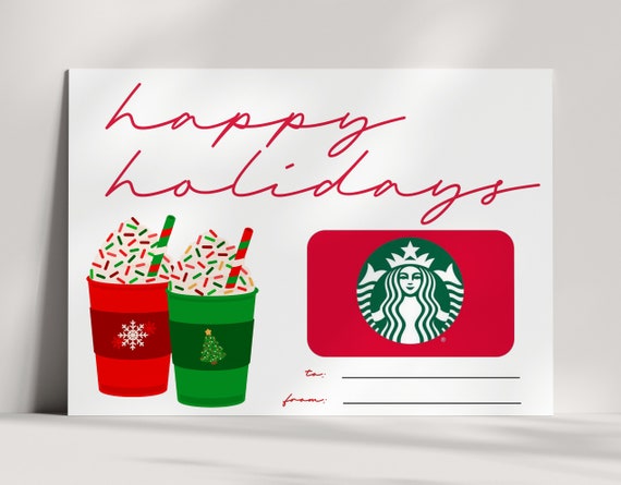 Printable Coffee Gift Card Holder - Happy Holidays - Printable ...