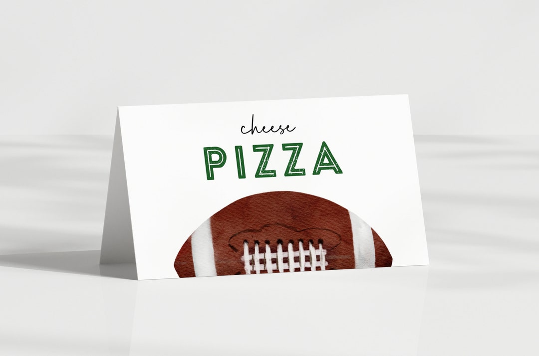 Football Party Tent Cards, Football Birthday Food Labels, First Down ...