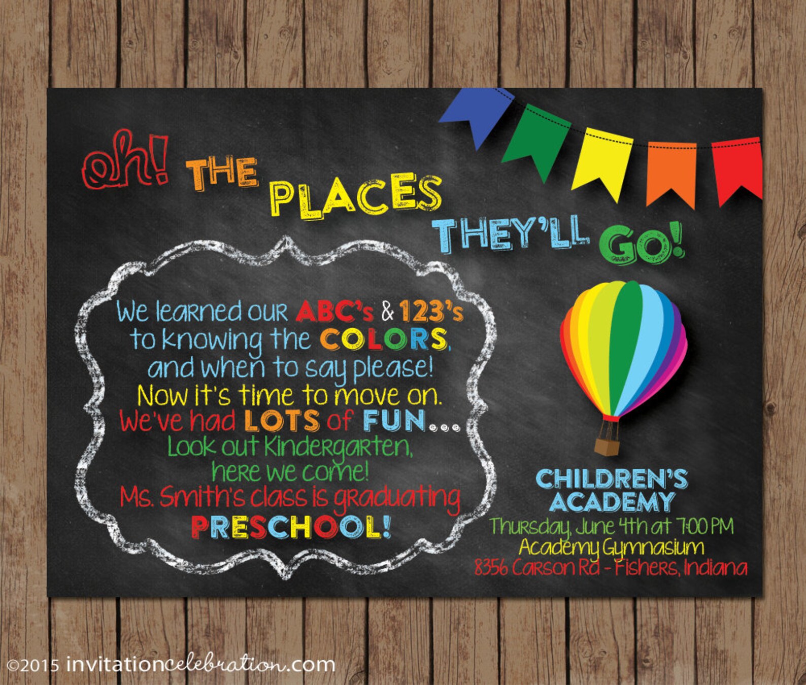 Neon Middle School Graduation Invitation Digital File Glow | Etsy