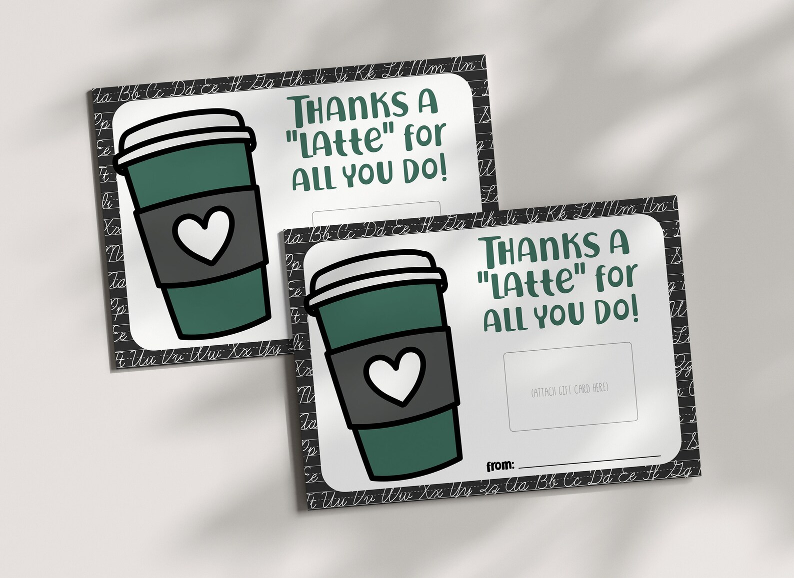 Coffee Gift Card Holder - Thanks a Latte - Teacher Appreciation - Thank ...