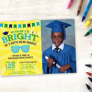 Preschool Graduation Invitation, Kindergarten Graduation Announcement ...