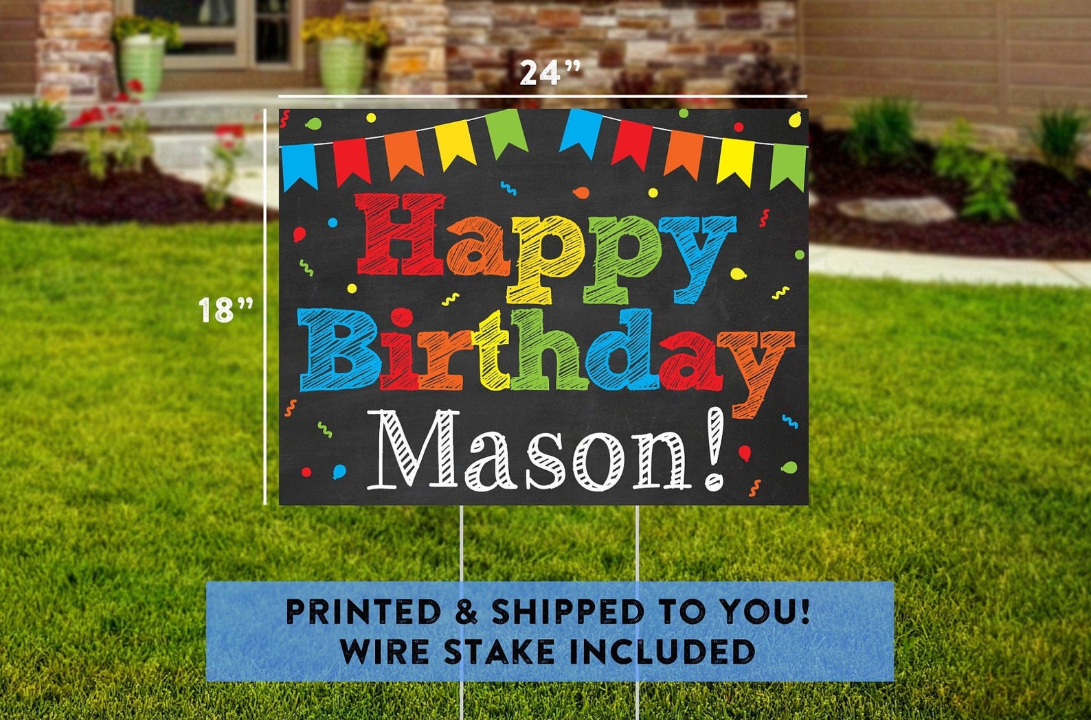 Happy Birthday Yard Sign Outdoor Party Sign Happy Birthday - Etsy