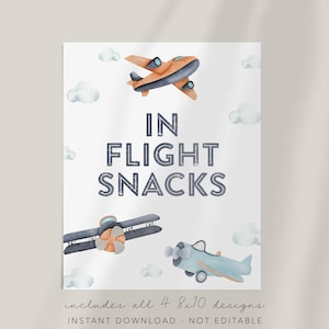 Vintage Airplane Party Signs - Baggage Claim - Drop off - in Flight ...