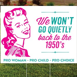 We Won't Go Quietly Back Pro Roe Women's Rights - Etsy